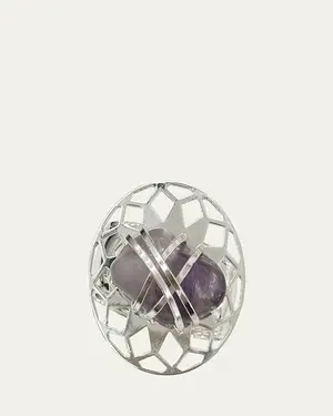 NOMI K Stone Design Napkin Rings, Set Of 4
