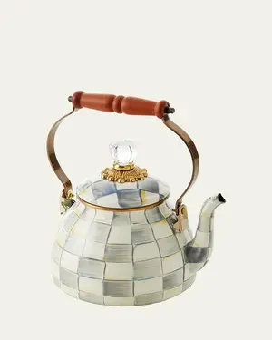 MACKENZIE-CHILDS Sterling Check Tea Kettle, 2qt - One-color