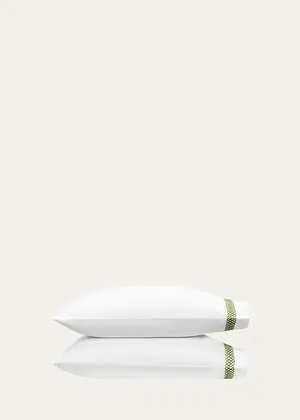 MATOUK SCHUMACHER Astor Braid Pillowcases, Pair, Standard Grass