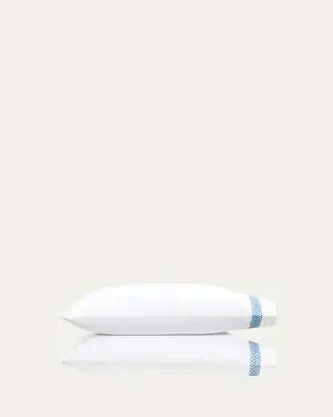 MATOUK SCHUMACHER Astor Braid Pillowcases, Pair, Standard - Sky
