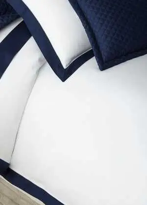 Ralph Lauren Organic Sateen Border Duvet, King Gray