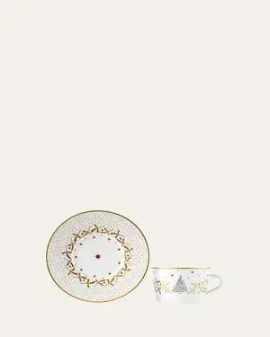 Bernardaud Noel Saucer - White/gold