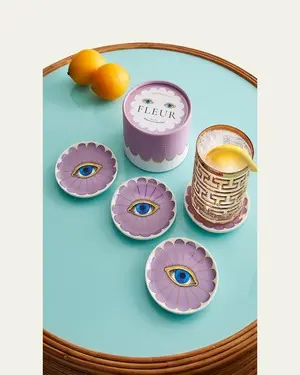 Jonathan Adler Fleur Coasters - Purple