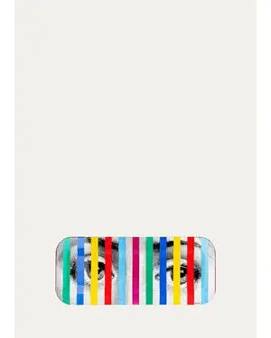 FORNASETTI Face Stripes Tray, 9.8" X 23.63 - Multi