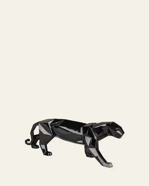 LLADRO Origami Black Panther Sculpture Black