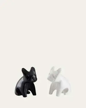 Jonathan Adler French Bulldog Salt & Pepper Shakers In & White - Black