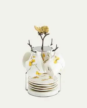 Michael Aram Butterfly Ginkgo Demitasse Set With Stand