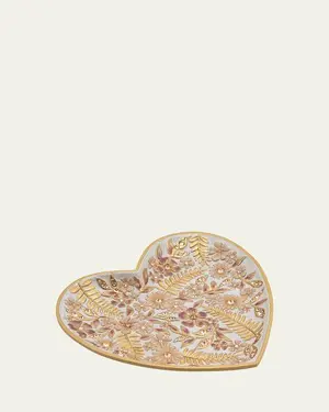 JAY STRONGWATER Boudoir Floral Heart Trinket Tray - Multi