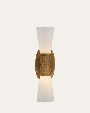 VISUAL COMFORT & CO. Utopia Small Double Bath Sconce Kelly Wearstler - Aged Iron