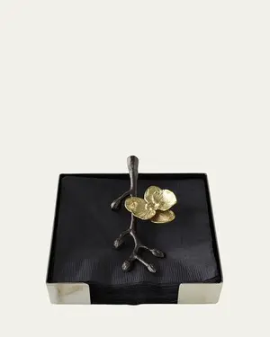 Michael Aram Gold Orchid Cocktail Napkin Holder - One-color
