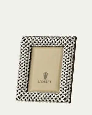 L'Objet Platinum Braid 2" X 3" Picture Frame Multi