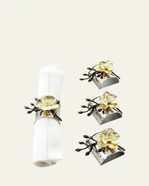 Michael Aram Four Orchid Napkin Rings - Gold