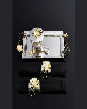 Michael Aram Four Orchid Napkin Rings - Gold