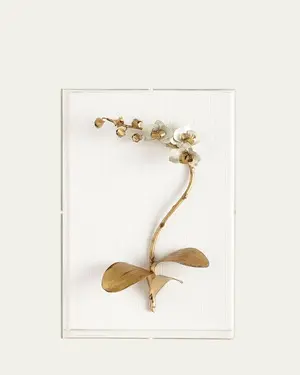 TOMMY MITCHELL Original Gilded Orchid 3 Study On Linen - Gold