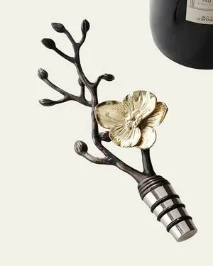 Michael Aram Orchid Wine Stopper - Gold