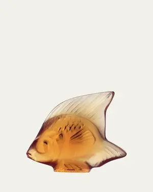 Lalique Angelfish Figurine - Amber