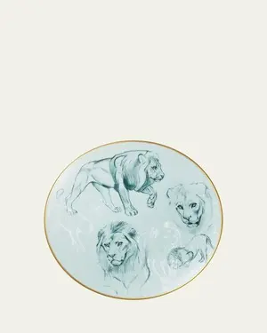 Hermès Carnets D'equateur Lions Salad Plate - One-color