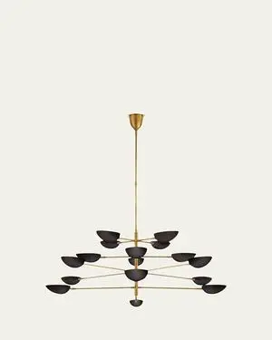 VISUAL COMFORT & CO. Graphic Grande Four Tier Chandelier Aerin - Black And Gold
