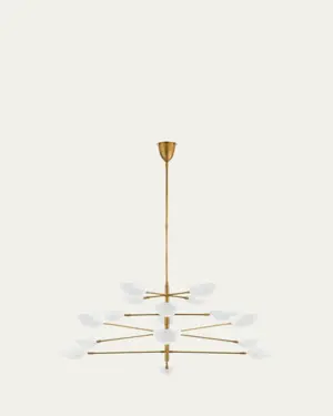 VISUAL COMFORT & CO. Graphic Grande Four Tier Chandelier By Aerin White And Gold