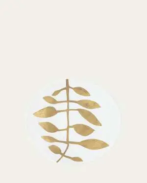 HAVILAND & PARLON Daphne Gold-leaf Buffet Plate - White