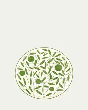 Hermès A Walk In The Garden Dessert Plate - Green Pattern