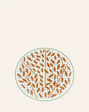 Hermès A Walk In The Garden Dessert Plate - Orange Pattern