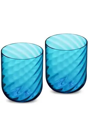 Dolce & Gabbana Hand-blown Murano Water Glasses - Blue