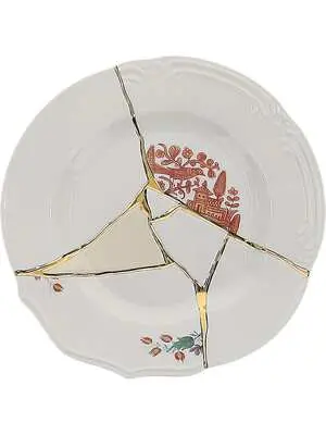 SELETTI Crack Detail Plate - White