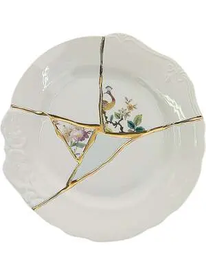 SELETTI Crack Detail Plate - White