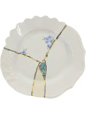 SELETTI Crack Detail Plate - White