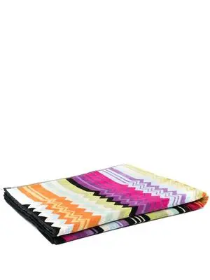 Missoni Zigzag-pattern Cotton Towel - Orange