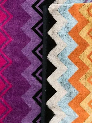 Missoni Zigzag-pattern Cotton Towel - Orange