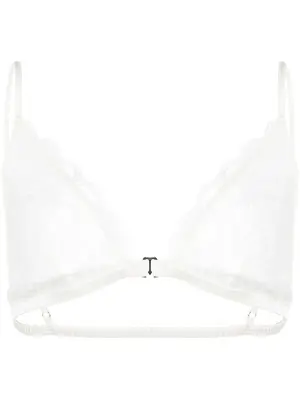 FLEUR DU MAL Charlotte Lace Triangle Bra - White