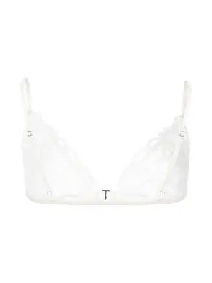 FLEUR DU MAL Charlotte Lace Triangle Bra - White