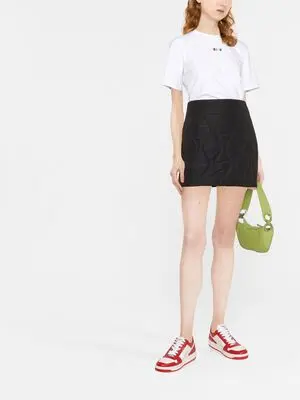 MSGM Logo Embroidered Cotton T-shirt