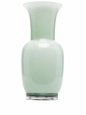 VENINI Opalino Glass Vase - Green