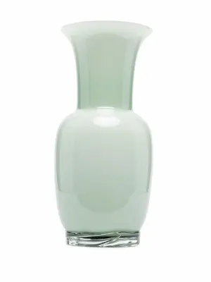 VENINI Opalino Glass Vase - Green