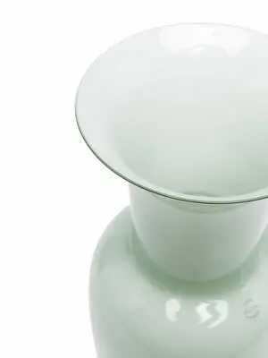 VENINI Opalino Glass Vase - Green