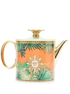 Versace Mix-print Ceramic Teapot - Green