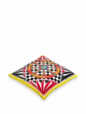 Dolce & Gabbana Small Carretto-print Velvet Cushion