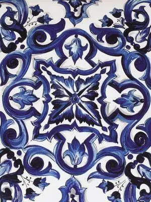 Dolce & Gabbana Medium Blu Mediterraneo-print Canvas Cushion