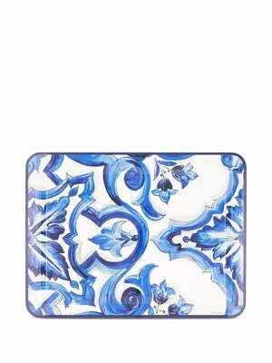 Dolce & Gabbana Large Mediterraneo-print Wooden Tray - White