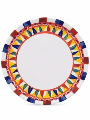 Dolce & Gabbana Carretto-print Porcelain Charger Plate - White