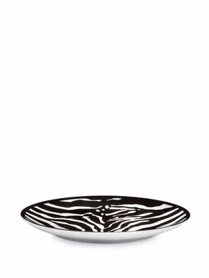 Dolce & Gabbana Zebra-print Porcelain Dinner Plates - White