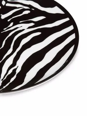 Dolce & Gabbana Zebra-print Porcelain Dinner Plates - White