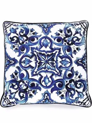 Dolce & Gabbana Mediterraneo-print Cotton Cushion - White