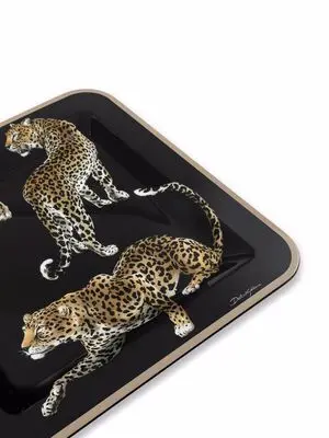 Dolce & Gabbana Medium Leopard-print Wood Tray
