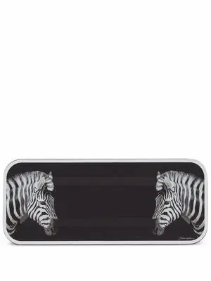 Dolce & Gabbana Small Zebra-print Wood Tray - Black
