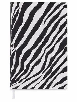 Dolce & Gabbana Small Zebra-print Leather Blank Notebook - Black