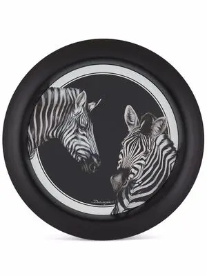 Dolce & Gabbana Zebra-print Lacquered Tray - Black